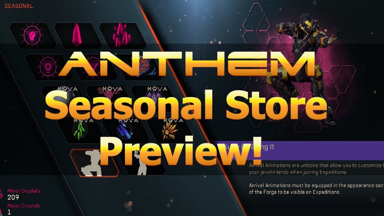 Anthem Seasonal Store Preview - YouTube