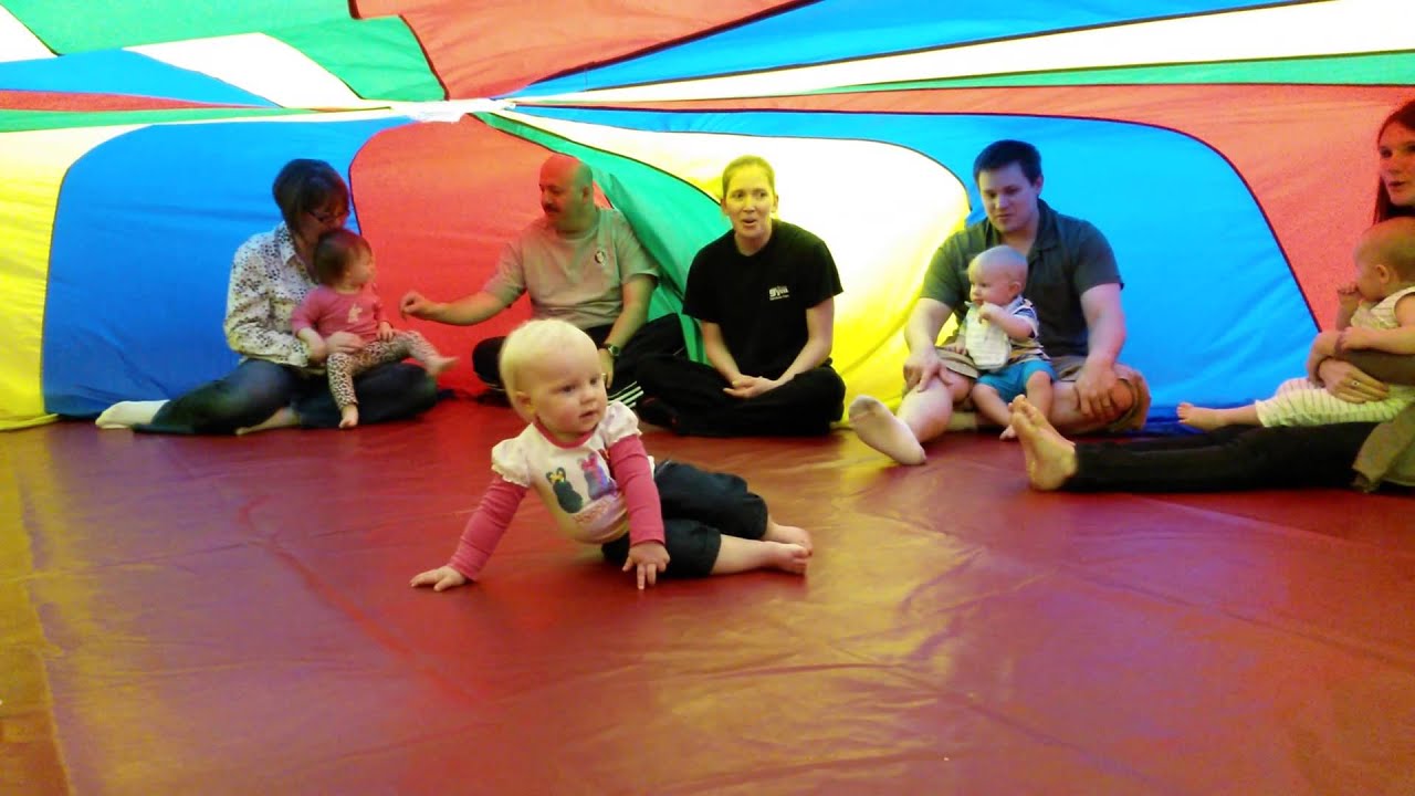Gabby under the parachute at Little Gym - YouTube