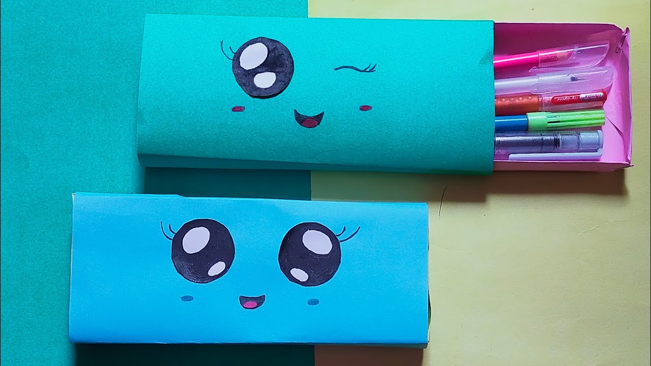 how to make paper pencil case 2024 / Paper pen Box /Origami Crafts ...