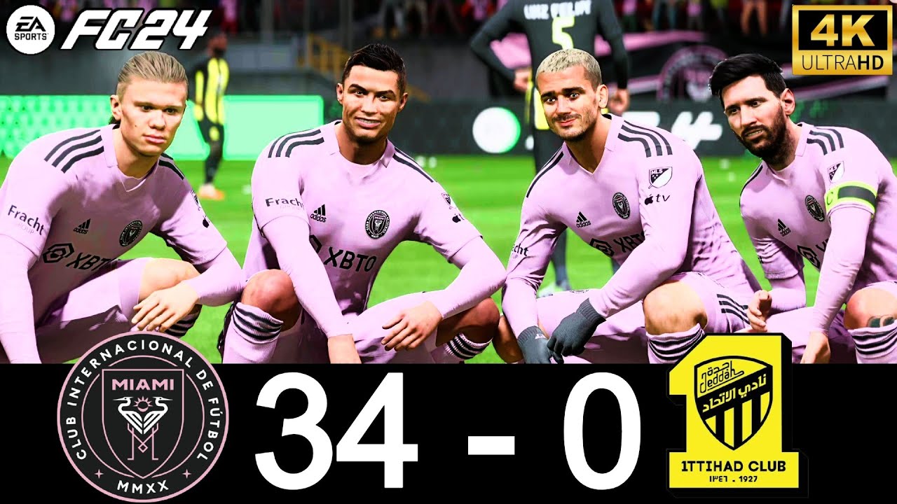 FIFA 24 - INTER MIAMI 34 - 0 AL ITTIHAD | MESSI, RONALDO, MBAPPE ...