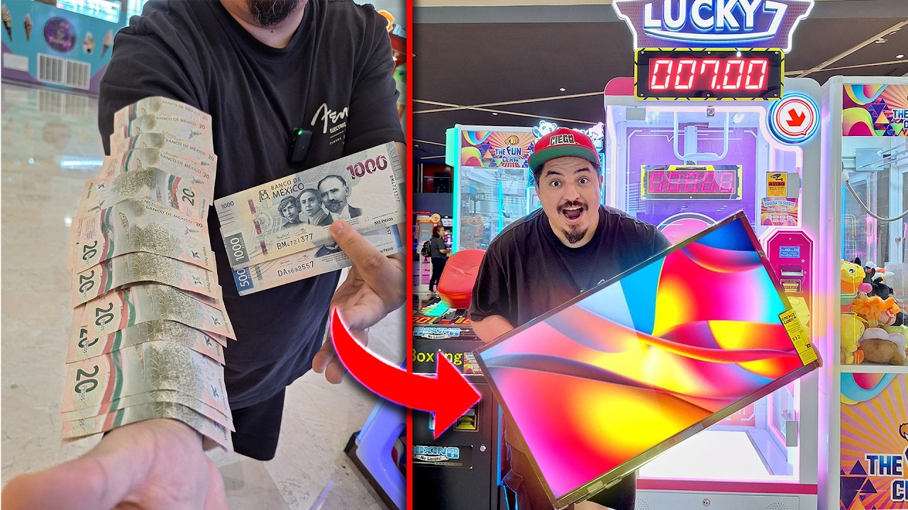 ¡GANÉ UNA PANTALLA EN SOLO 7 SEGUNDOS! 😱🎯 | Lucky 7 Arcade - YouTube