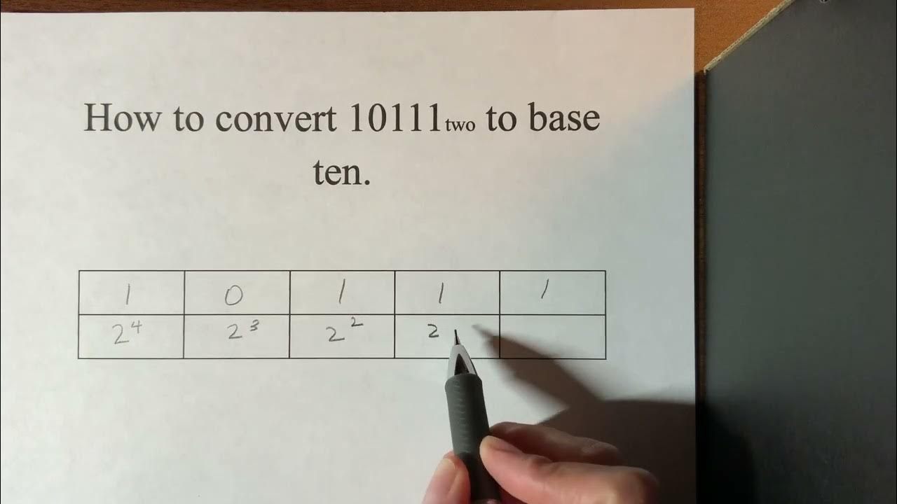 How to convert 10111 base two to base ten. - YouTube