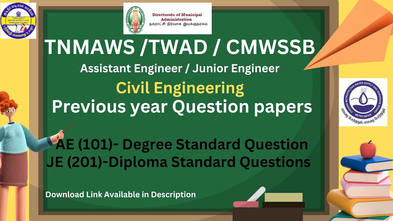 TNMAWS / TWAD Board/ CMWSSB Previous year Questions paper with answer ...