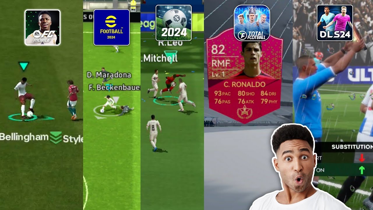 FIFA vs DLS vs EFOOTBALL vs TOTAL FOOTBALL vs FOOTBALL 2024 | BEST ...
