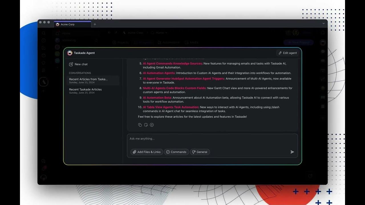 Taskade's AI Agents - Now with Dynamic Knowledge - YouTube