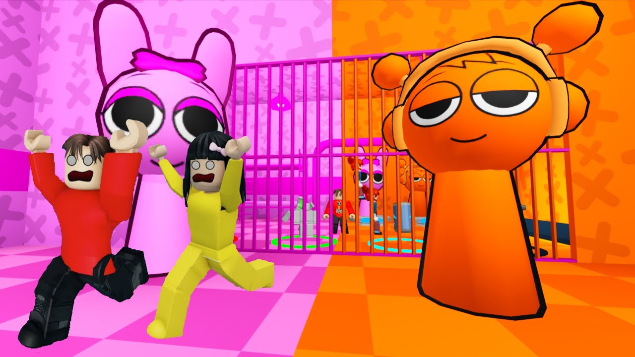 Yuta Dan Mio Lari Dari Penjara Sprunki Orange Vs Pinky Horror || ROBLOX ...