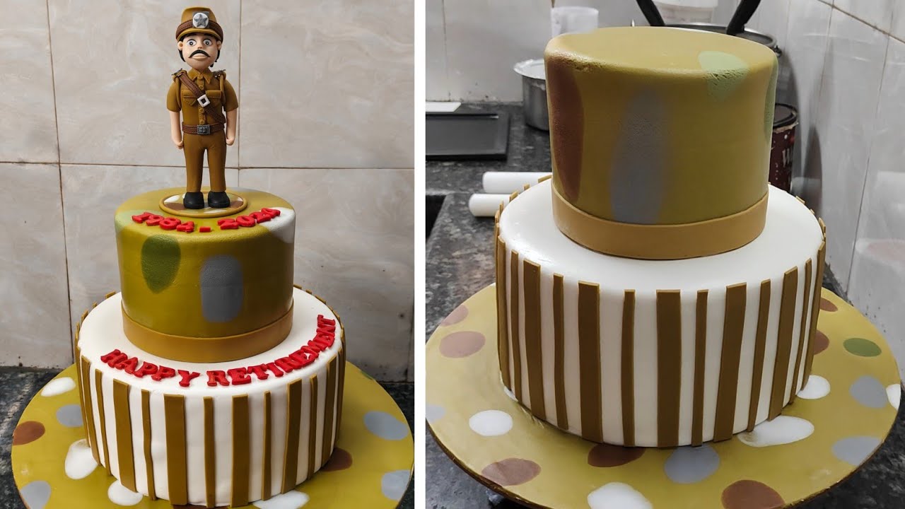Police Retairment Cake Design|Police Birthday Cake |Amazing Two Step ...