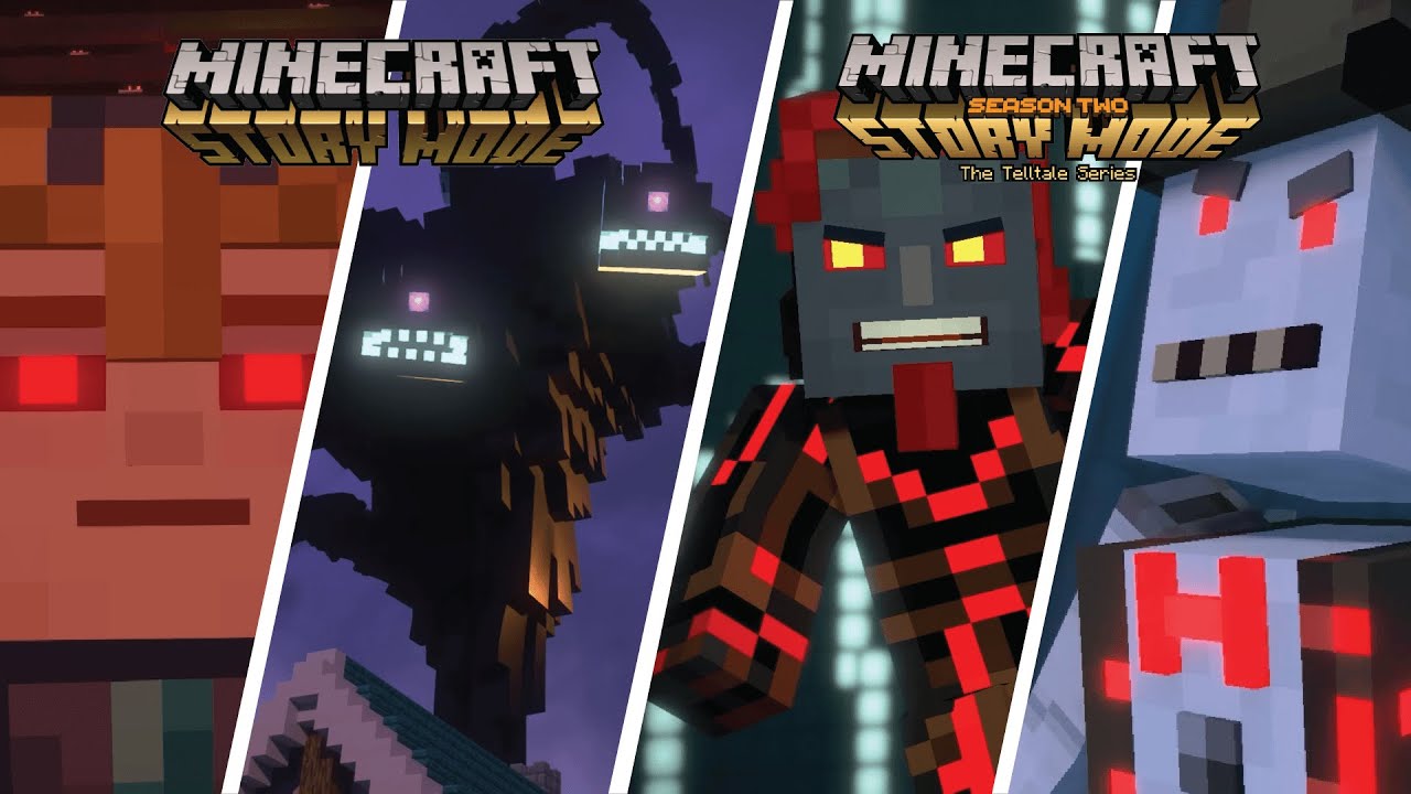 Minecraft Story Mode Season 1 & 2 - All Bosses (PC, Nintendo ...