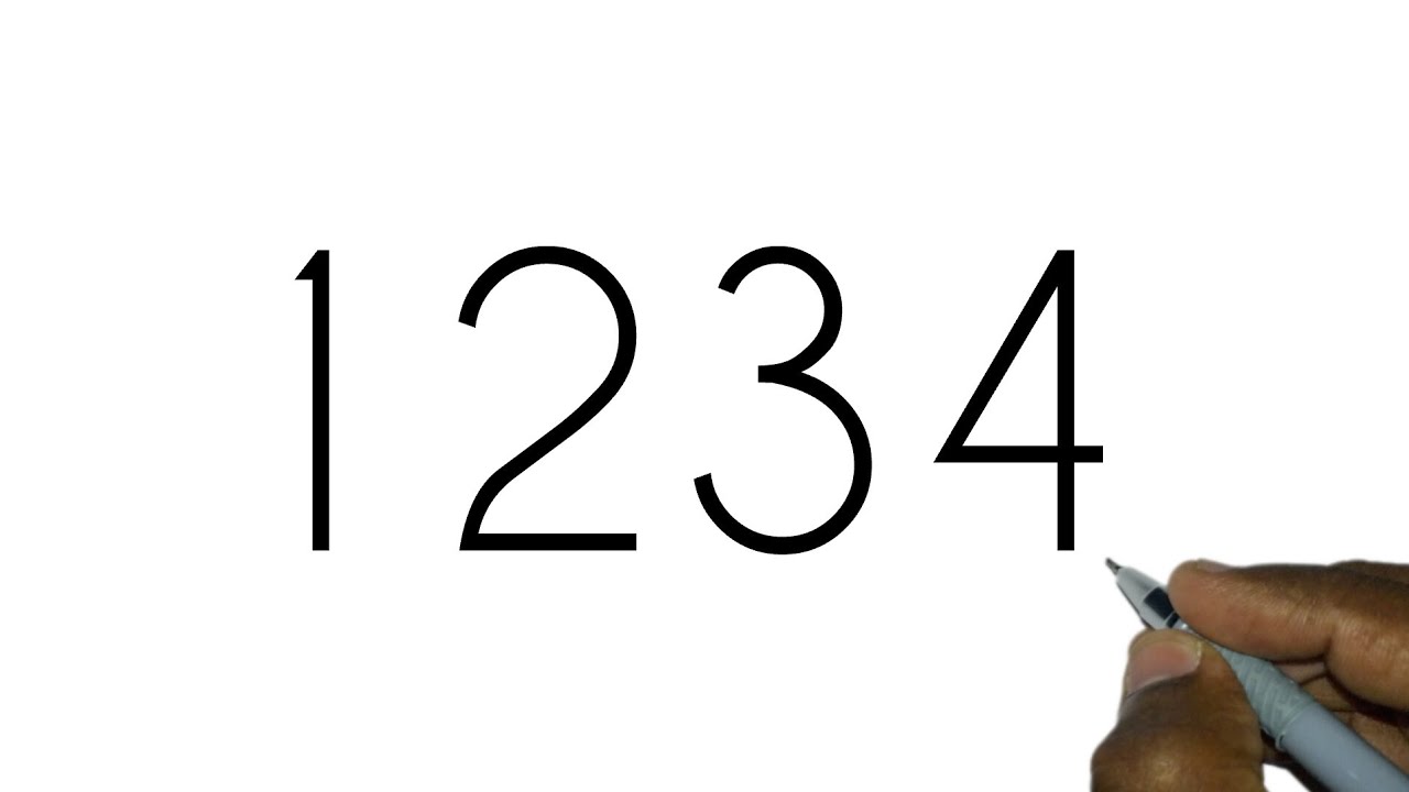 Beautiful Easy Drawing by 1234 | Very Easy Number Drawing - YouTube