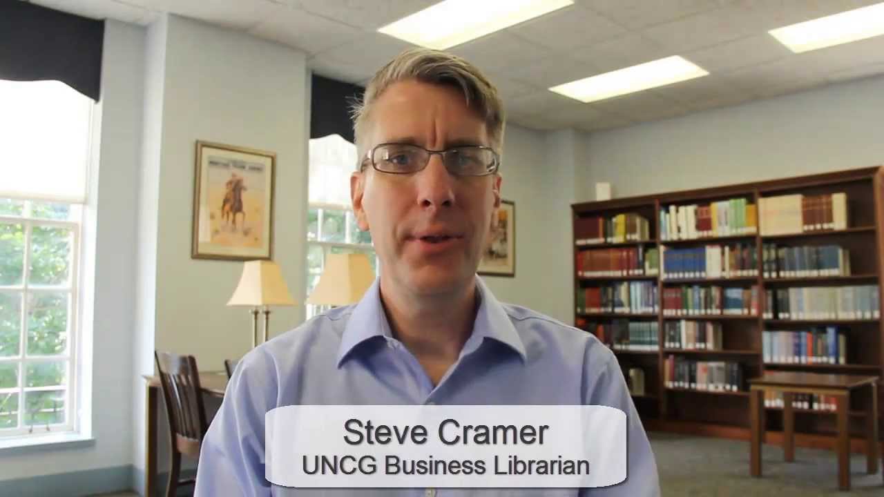 50-Second Welcome from Steve Cramer, UNCG Business Librarian - YouTube