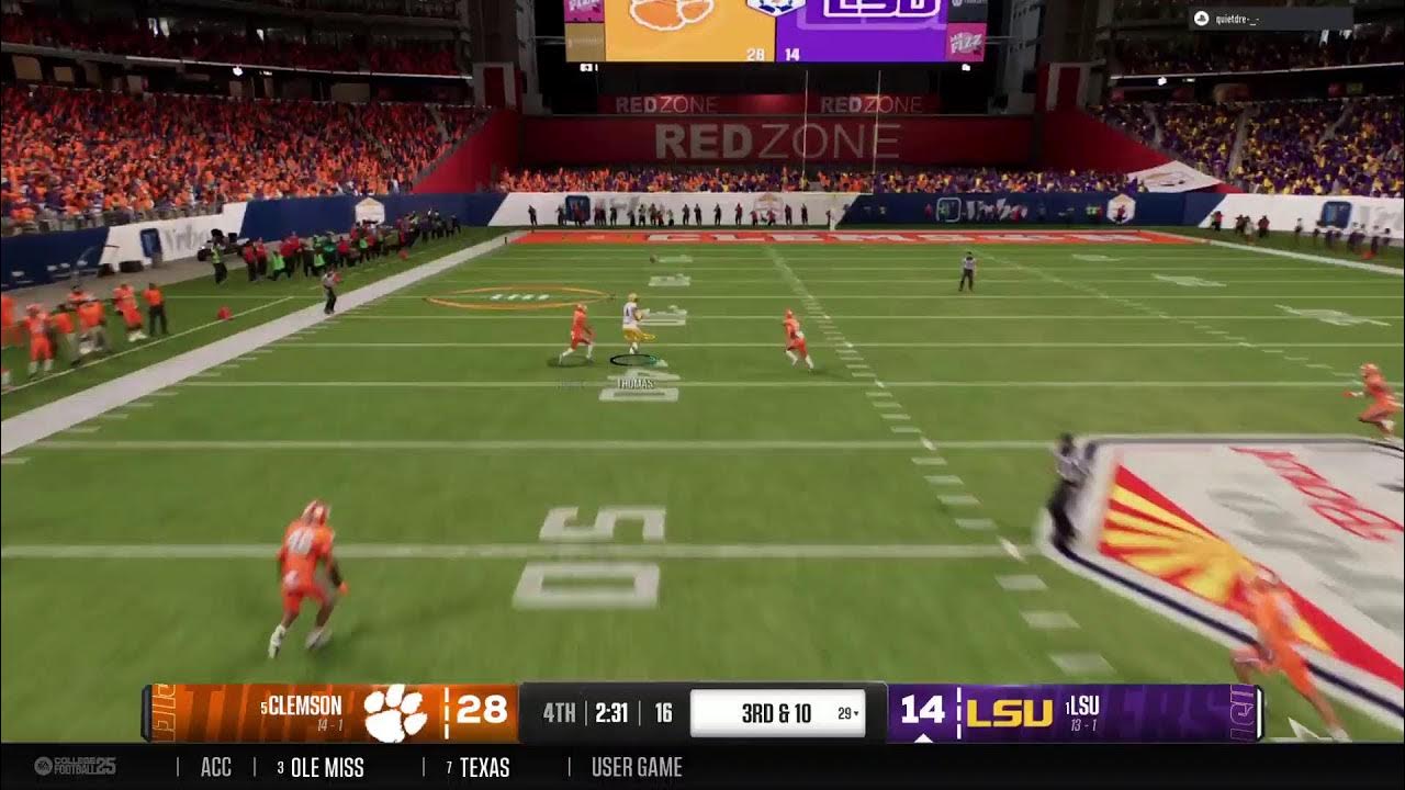 NCAA25 DYNASTY LEAGUE GAME CLEMSON VS LSU - YouTube
