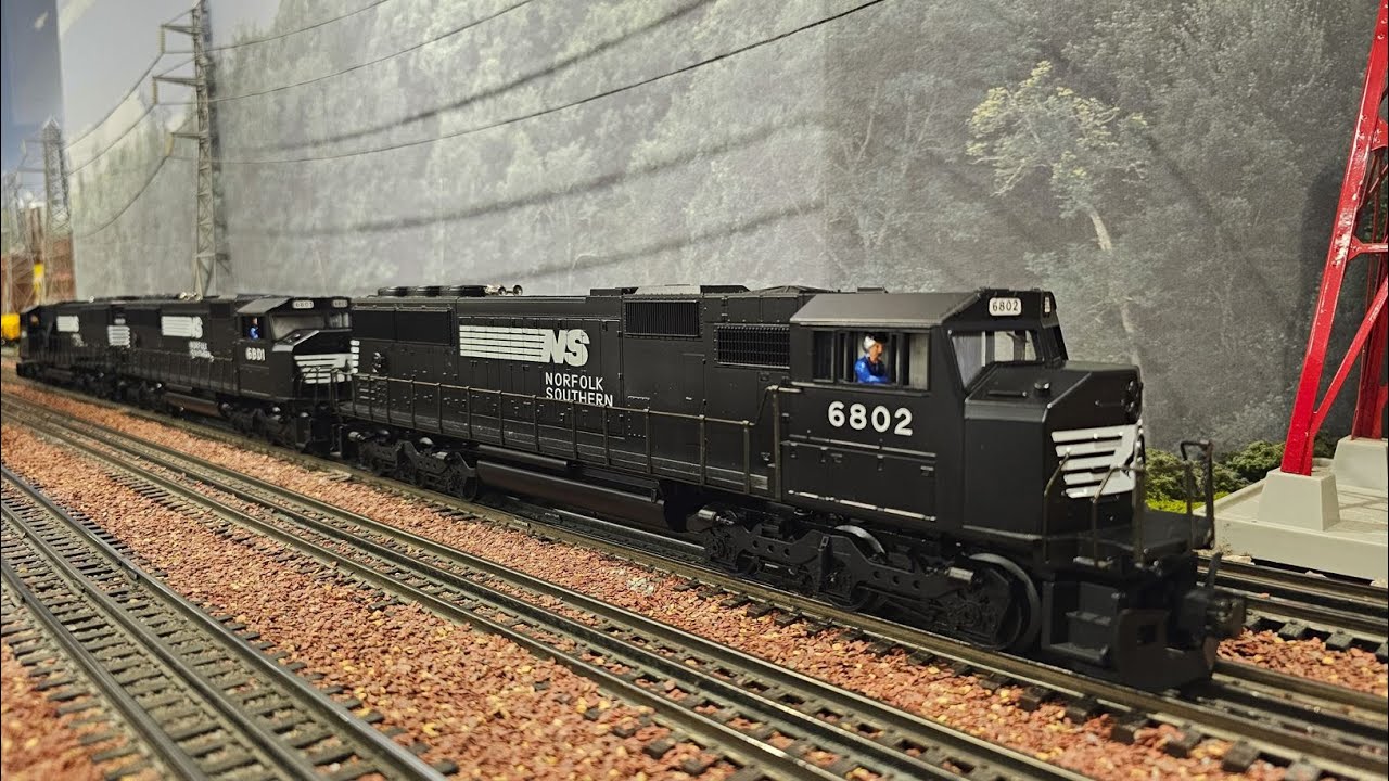MTH Premier Norfolk Southern SD60M Trio Hauling Mixed Freight San Diego ...