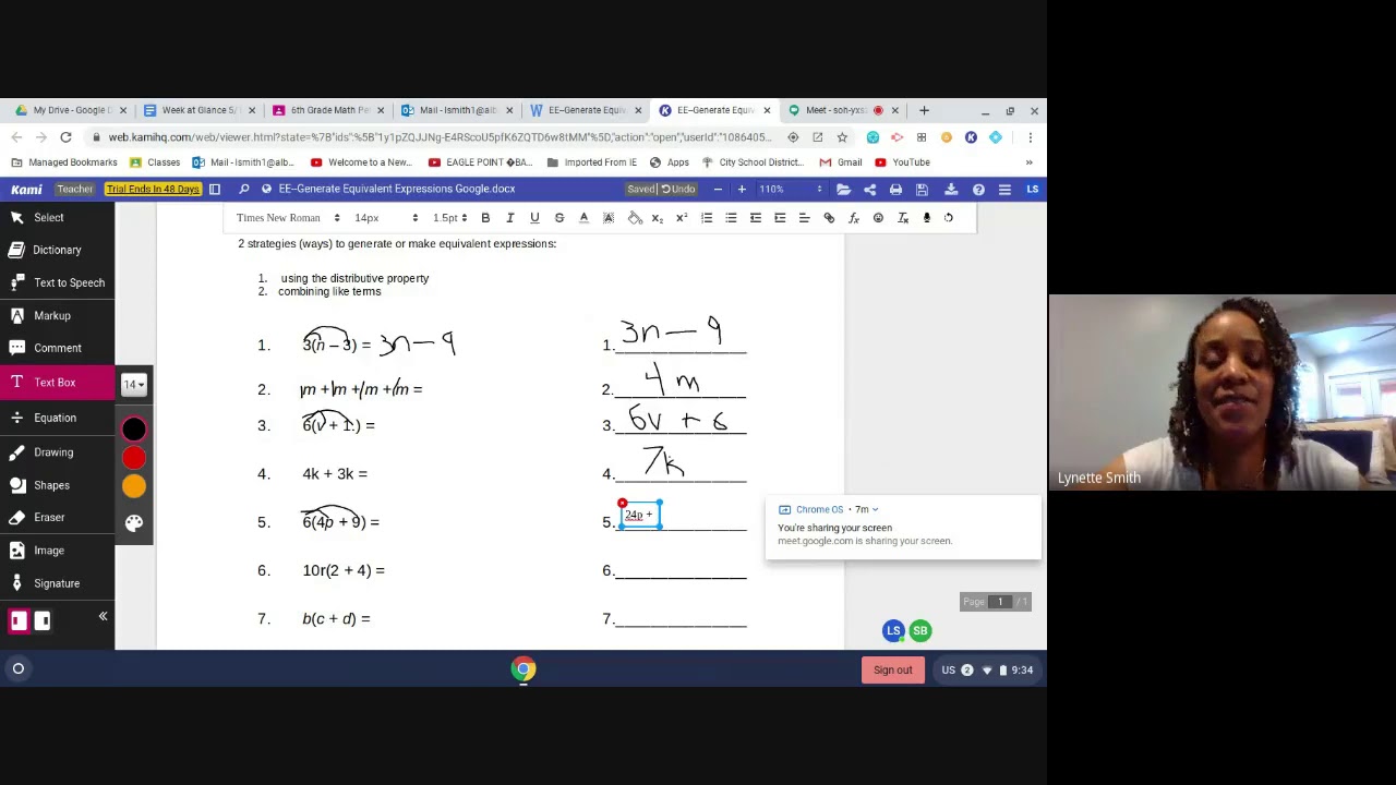 Generating Equivalent Expressions - YouTube