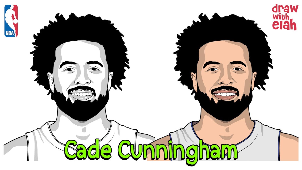 HOW TO DRAW CADE CUNNINGHAM - Easy Drawing Tutorial - Face Drawing ...