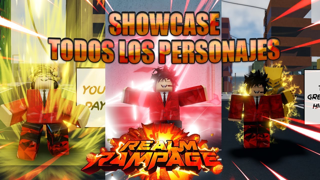 SHOWCASE TODOS LOS PERSONAJES DE REALM RAMPAGE! | ALL CHARACTERS - YouTube