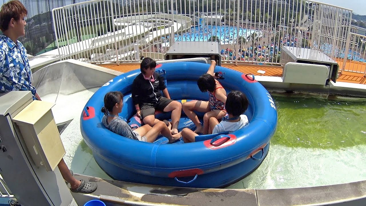 Giant Raft Water Slide at Yomiuri Land - YouTube