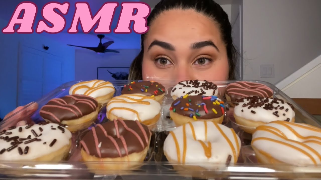 ASMR Mukbang Tiny Donuts / Soft Eating - YouTube