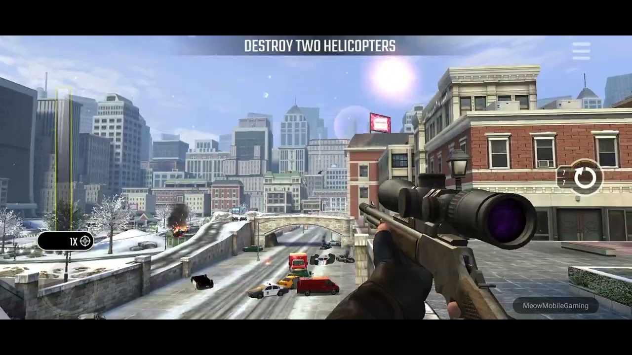 Pure Sniper Z6 boss 5 Gunship Elite Destroy Two Helicopters - YouTube