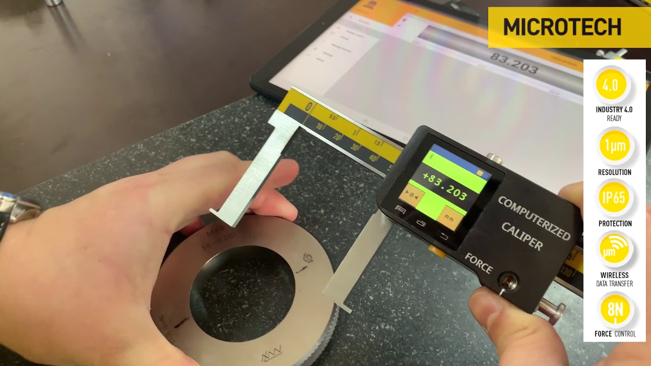 Computerized micron inside groove caliper - YouTube