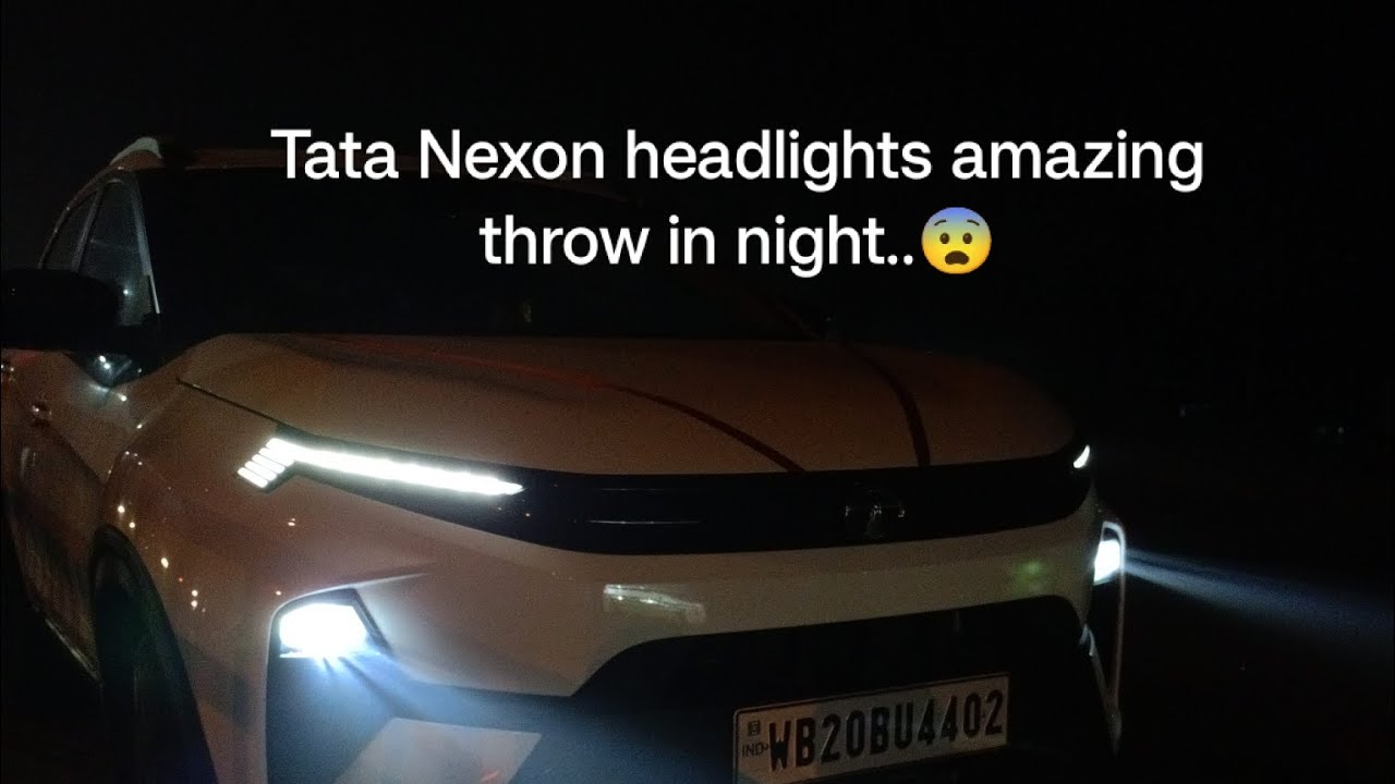 Tata Nexon lights in night...Headlight review😱।#youtube#nexon#vlog# ...