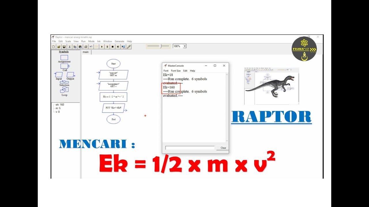 tutorial flowchart raptor untuk mencari nilai energi kinetik (FISIKA ...