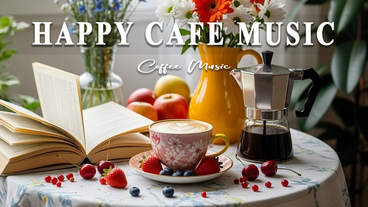 Happy Cafe Music 🎼 Coffee Music ~ Cheerful Bossa Nova Instrumental for ...