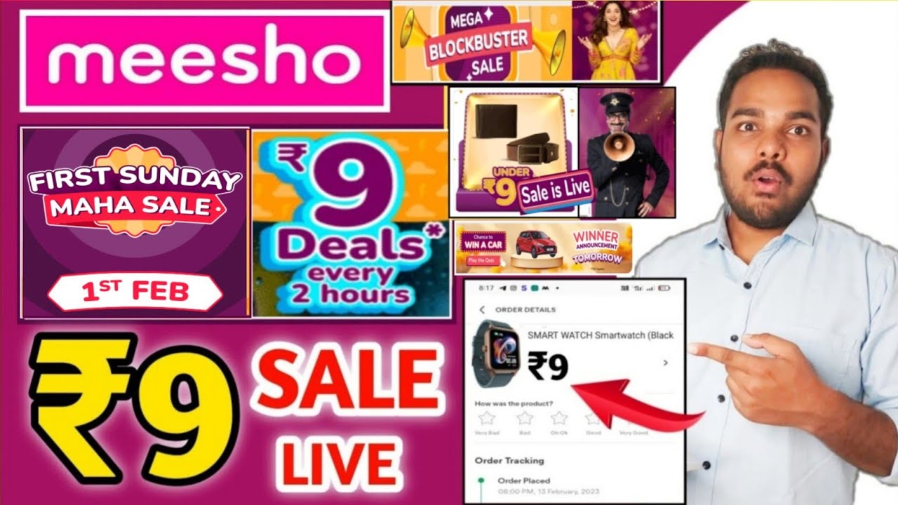 Meesho First Sunday Maha Sale 2026 | Meesho 9 rupees sale order kaise ...
