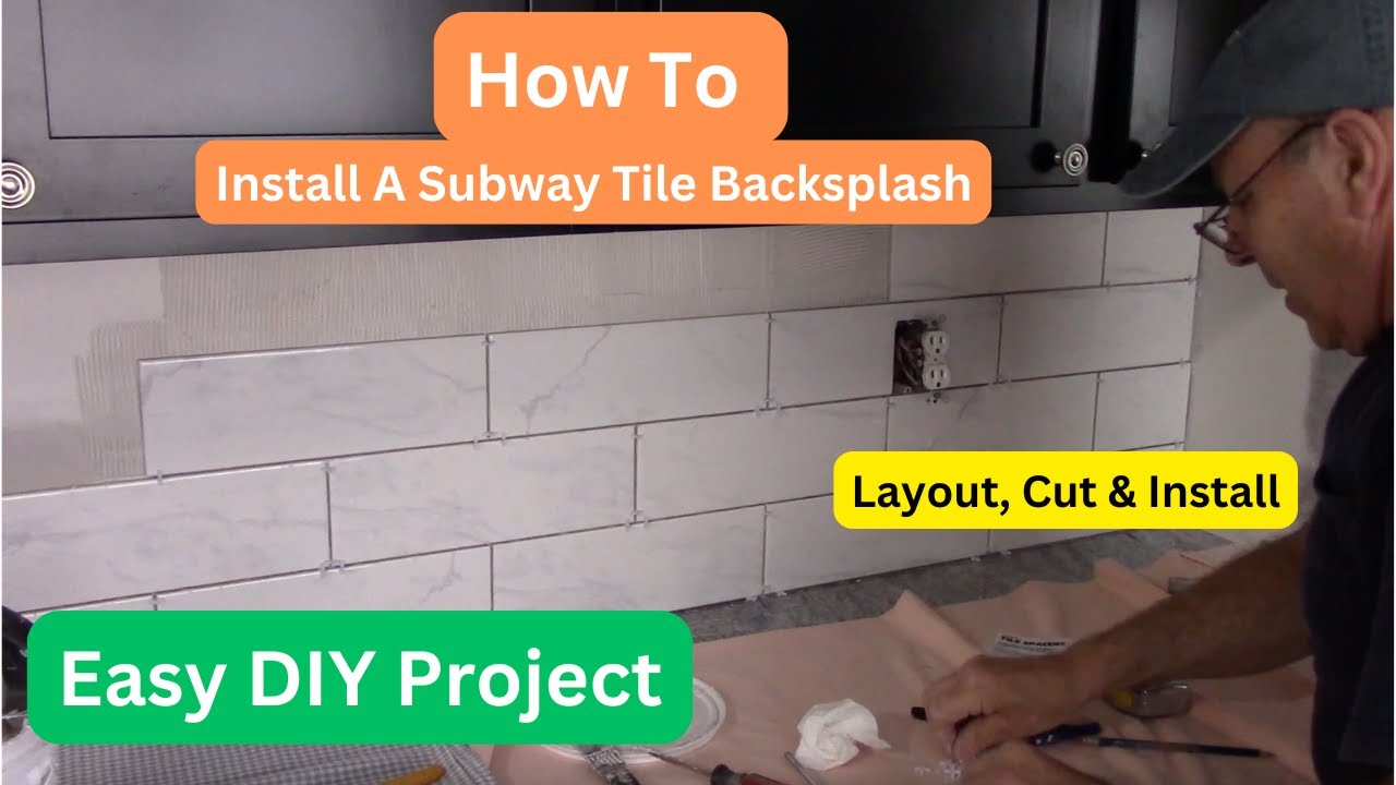 How To Install Subway Tile Kitchen Backsplash - YouTube