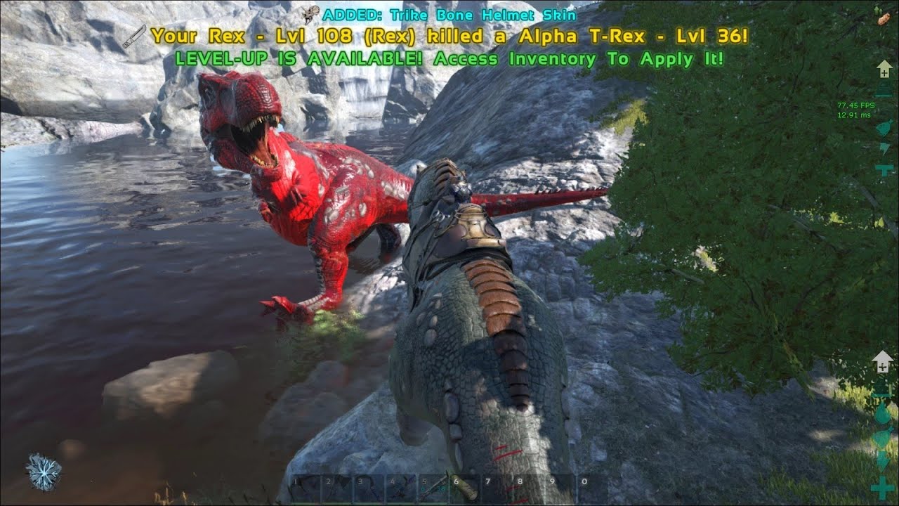 ARK: Survival Evolved - Lv 36 Alpha Rex vs T Rex!!! - YouTube