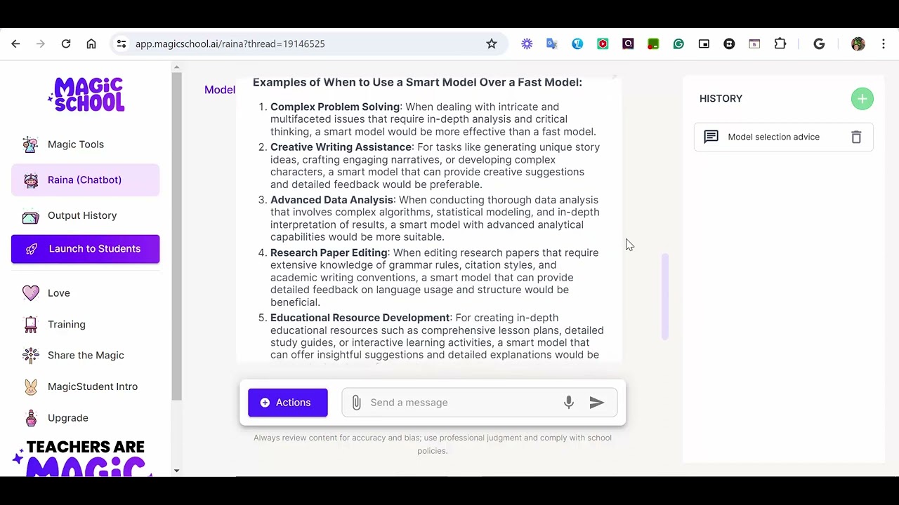 MagicSchool Update.Check out Raina (chatbot) - can toggle between the ...