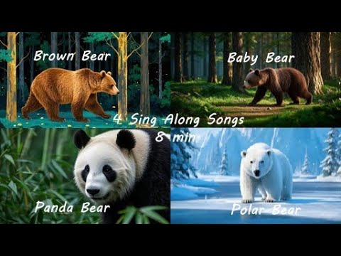 Brown Bear,  Baby Bear, Panda Bear, Polar Bear, What Do You See/Hear? | Sing Along Songs| Kids Music