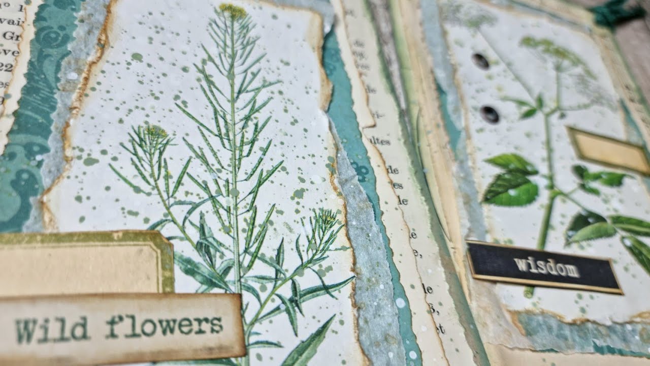 Botanical Bookpage Layered Journal Cards - YouTube