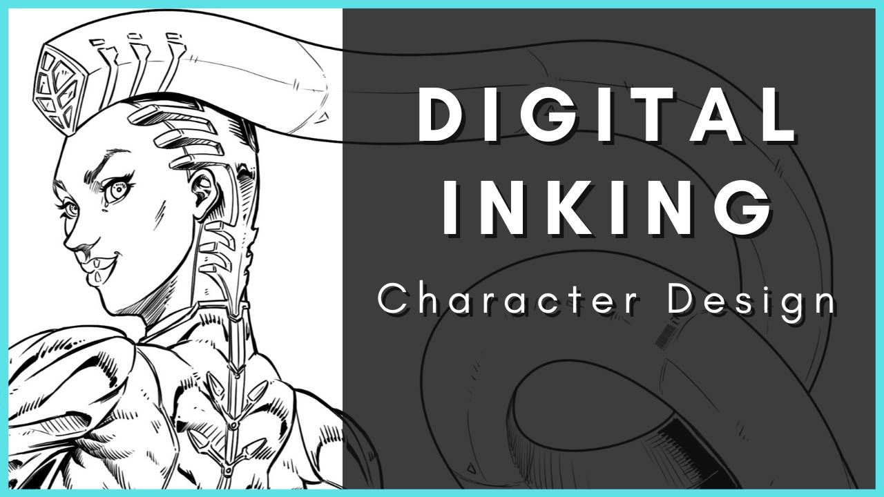 Making off Cyborg Woman Scorpio Digital Inks time lapse - YouTube