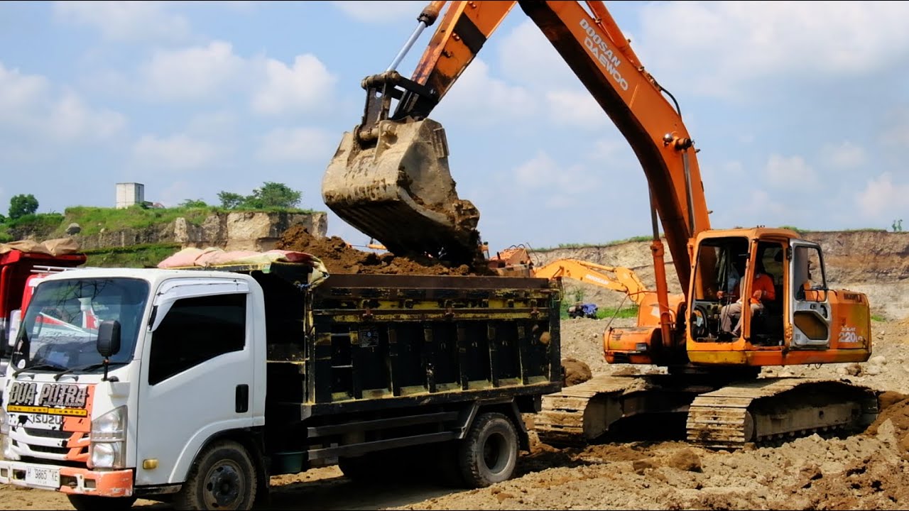 Big EXCAVATOR Loading Soil into Big Truck | Construction Projects Using ...