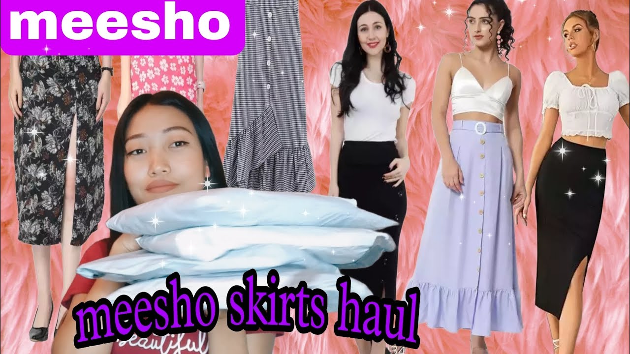 unboxing meesho skirts haul /western skirts under rs 497 - YouTube