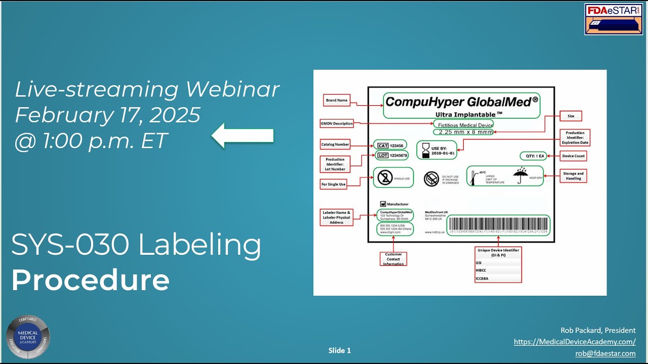 SYS-030 Labeling Procedure - YouTube