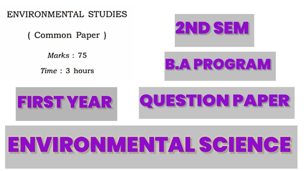 #QUESTION PAPER -1 || #DU || ENVIRONMENT SCIENCE || #evs || 1ST YEAR ...