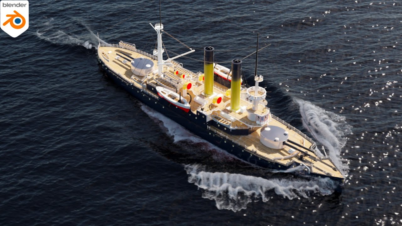 Blender Animation || Shipwake | Flip Fluids addon | Ocean Modifier ...