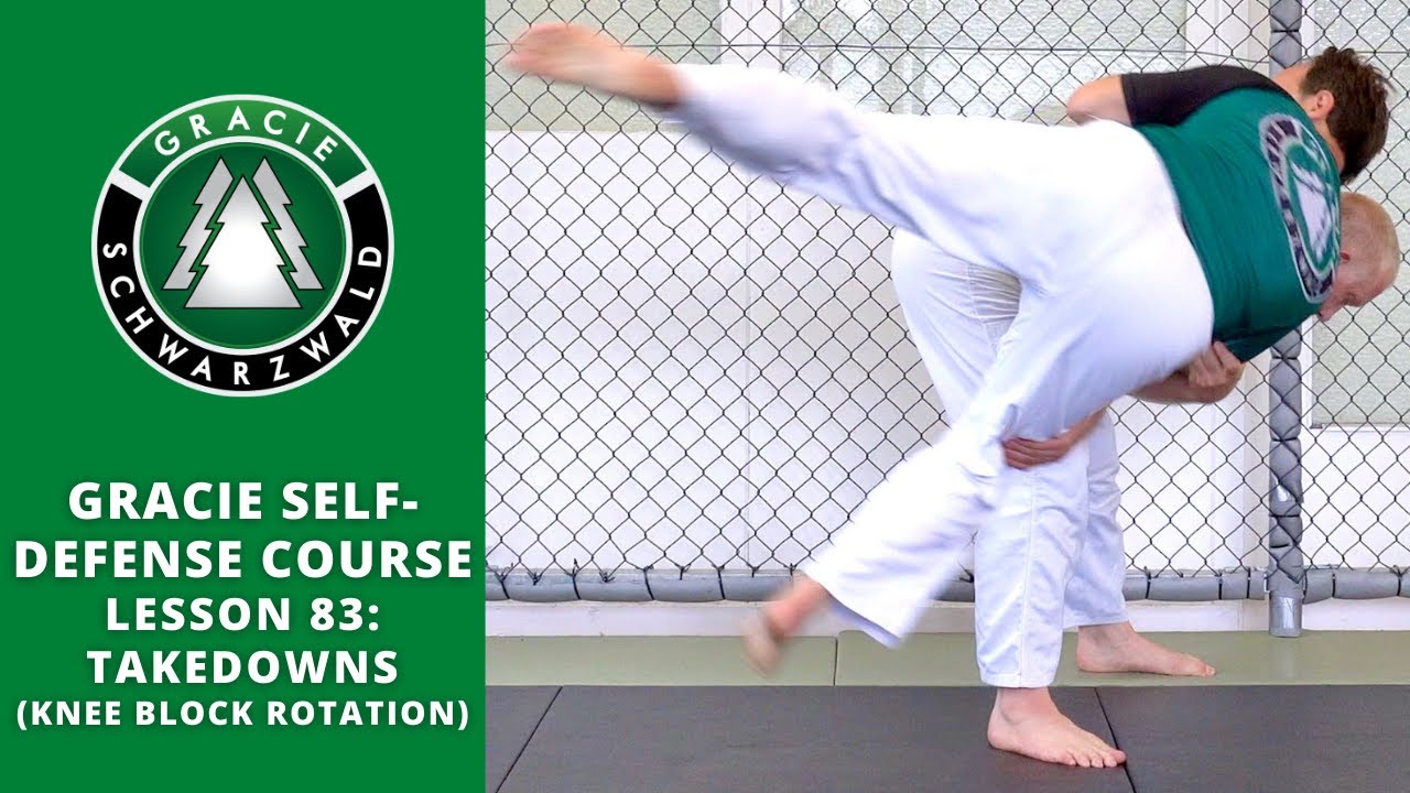 BJJ Self-Defense Course | Lesson 83: Knee Block Rotation Takedown - YouTube