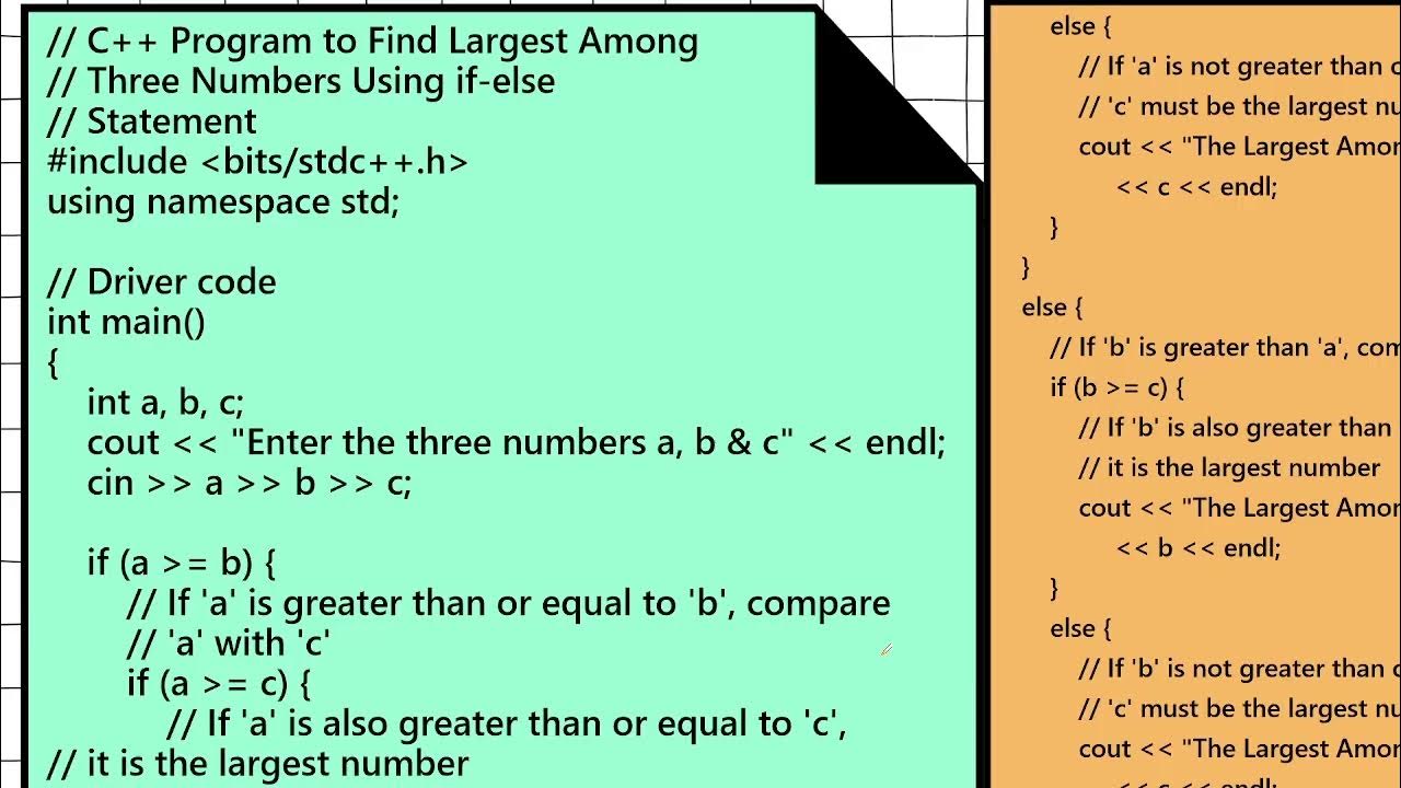 program to find the largest among threee numbers in c++ - YouTube