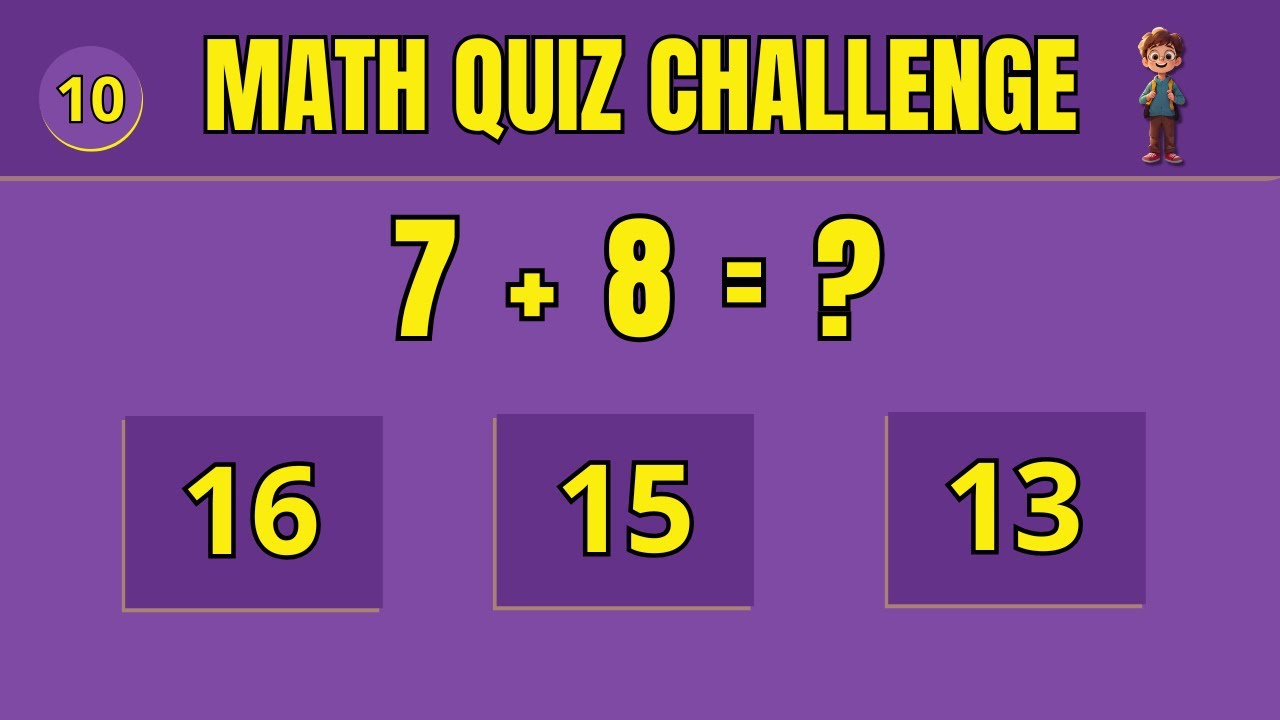 Quick & Fun Maths Quiz for Kids: Addition, Subtraction, & More! - YouTube