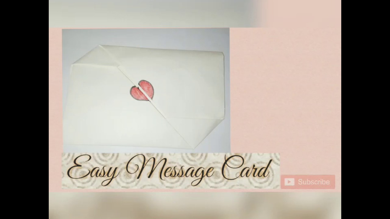 How To Make Message Card Easy || Craft With Me || - YouTube