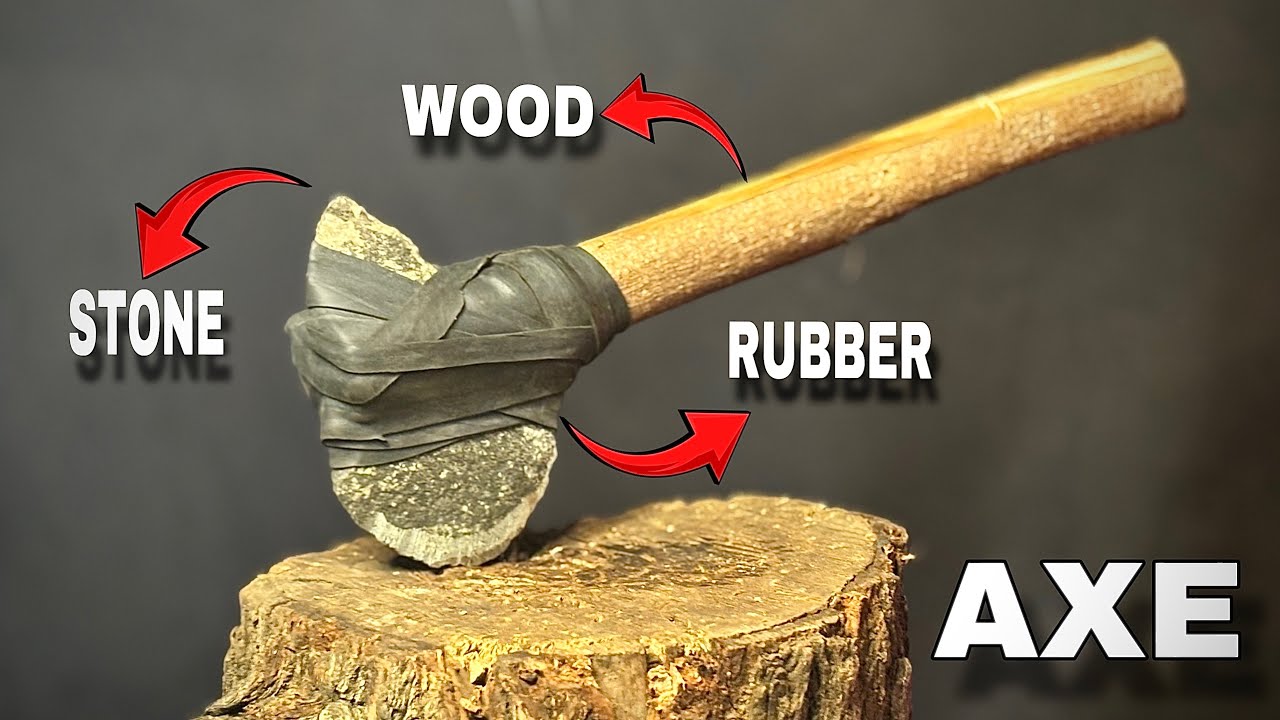 Making Stone Age tool (Axe) #survival #stoneagetools #ancientweapons # ...