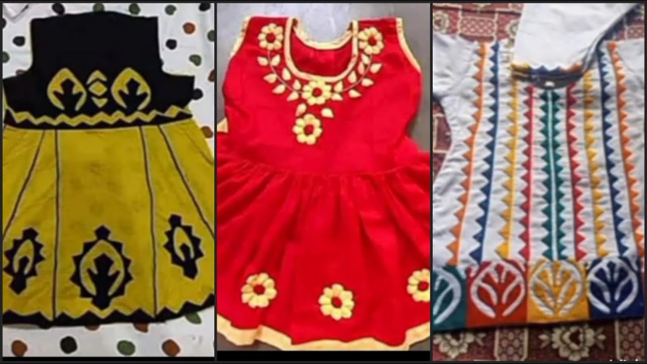 Beautiful traditional baby girls aplic work patch work dress designs ...