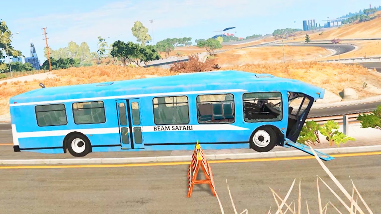 Cars vs Guardrails #2 - Beamng Drive Guardrail Crashes - YouTube