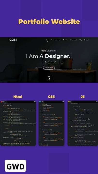 Portfolio Website Css Coding Code Javascript Js Webproject Webdesign Htmlcss Shorts