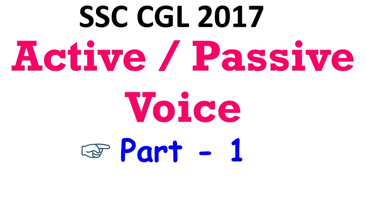 SSC CGL 2017 Active And Passive Voice Part 1 Solved Question ssc-cgl-2017-active-and-passive-voice-part-1-solved-question