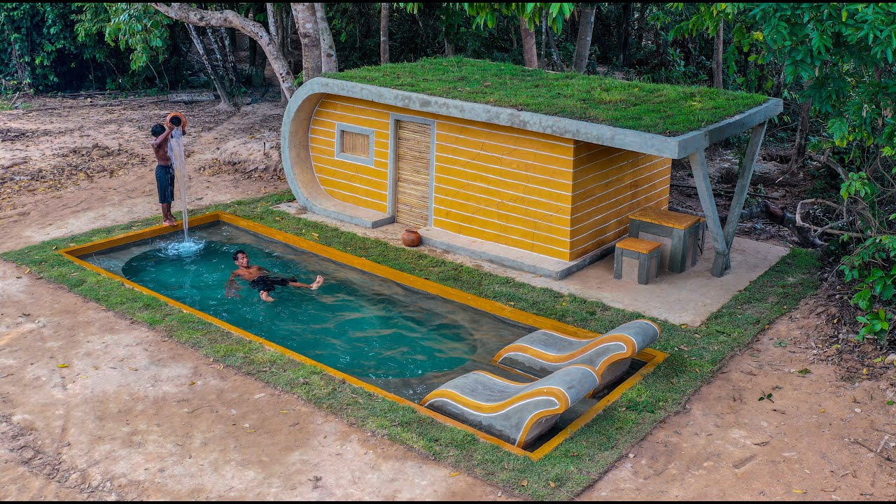 Building Swimming Pool And Make Mud Sofa Dinner Table with Deco Private ...