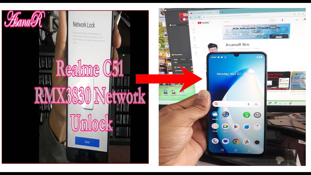 Realme C51 RMX 3830 Network Unlock - YouTube