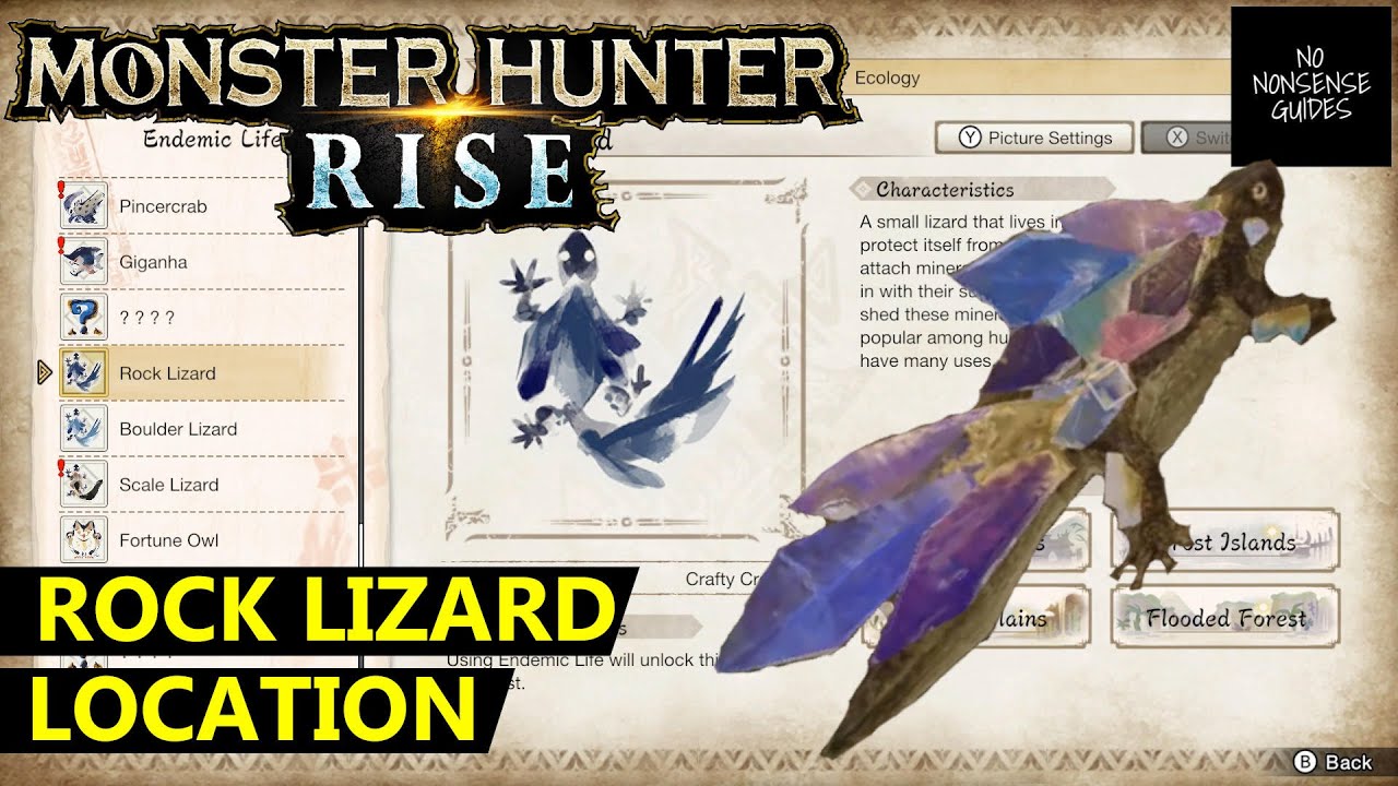 Monster Hunter Rise Rock Lizard Location - Endemic Life Request - How ...